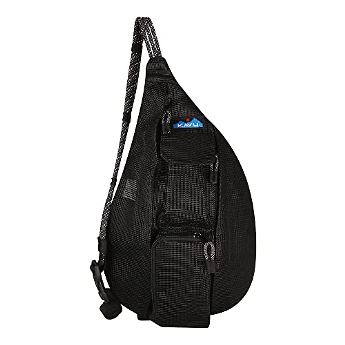 KAVU Mini Beach Rope Bag Mesh Crossbody Sling Backpack - Black