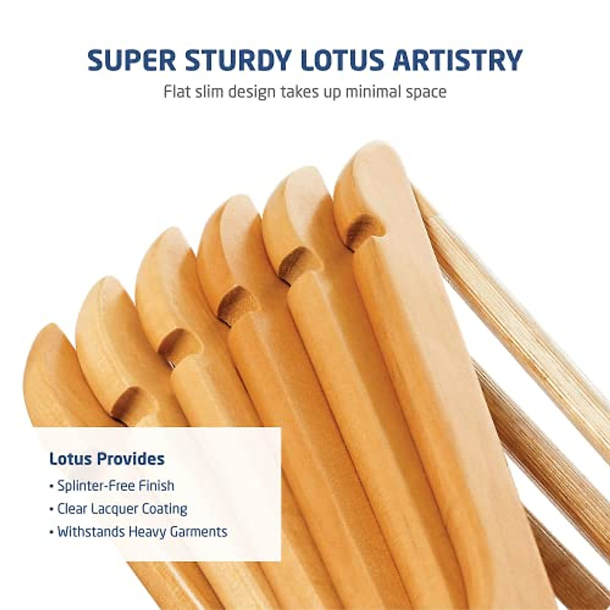 High-Grade Wooden Suit Hangers with Non Slip Pants Bar Smooth Finish Solid Wood Coat Hanger 360° Swivel Hook Precisely Cut Notches for Camisole, Jacket, Pant, Dress Clothes Hangers - 10 Pack, Natural