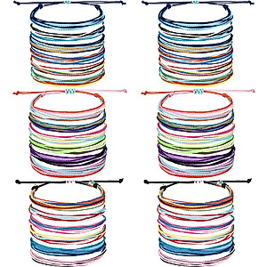 Hicarer 36 Pieces Handmade Friendship Braided Bracelet Adjustable Colorful Bracelet Colorful Wrist Cord Anklets Jewelry for Women Gifts Birthday Party Favors (Classic Style)