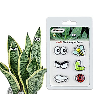 HOMDSG Cute Plant Magnets Eyes for Potted Plants, Plant Safe Magnet Pins Charms, Unique Gifts for Plant Lovers, Indoor Plant Accessories, Set of 6