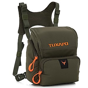 Tuxapo Binocular Harness Chest Pack with Rangefinder Pouch Bino Case for Hunting Hiking Shooting