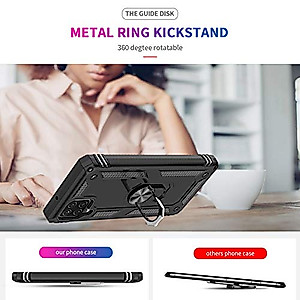 LeYi for Samsung Galaxy A12 Case, Samsung Galaxy A12 Phone Case with [2 Pack] Tempered Glass Screen Protector, [Military-Grade] Ring Kickstand Phone Case for Samsung A 12 5G, Black