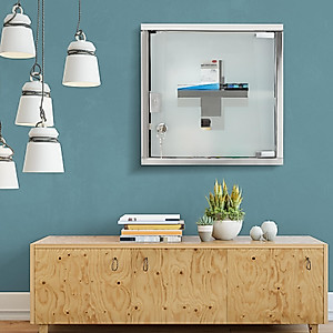 Timgle First Aid Wall Cabinet with Lock Medicine Cabinet Wall Mounted Bathroom Storage Hanging Medical Cabinet with Safety Glass Door for Bathroom Locker Room(Silver, 2 Shelves)