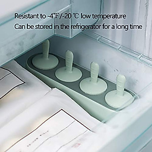 Popsicle Mold Set 4 Pieces Homemade Silicone Popsicle Maker Easy Release Ice Cream Molds Reusable DIY Pop Molds (Green)