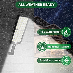 ZBLUXBZ Solar Street Lights Outdoor Waterproof, 2 Pack Wide Angle Solar Parking Lot Lights with Dusk to Dawn, Motion Sensor, and Remote Control, Solar Flood Light for Patio, Outside & Driveway