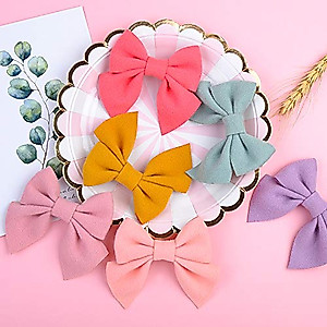 32PCS/16Colors 3.5 Inches Baby Girls Hair Bows Clips Alligator Clips Felt Woolen Hair Barrettes Hair Accessories for Toddlers Infants Kids and Little Girls