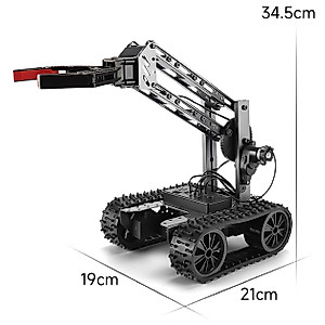 VANLINNY STEM Robotic Kit - 4DOF Robot Arm with Remote Control, Track 2 in 1 Educational Science Kits for Kids Ages 8-12 & 12-16 Project Kits for Engineering & Robot Building Great Kids Gifts.
