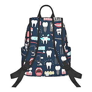 RIMENCH Big Backpack Travel, Or Work Bookbag Teeth Dental Seamless Pattern Laptop Daypacks