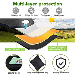 Patio Chair Covers,2 Pack Patio Seat Covers,420D Waterproof and Heavy Duty Lounge Deep Outdoor Seat Covers, Outdoor Lawn Patio Furniture Covers,38inLx31inDx29inH, Black