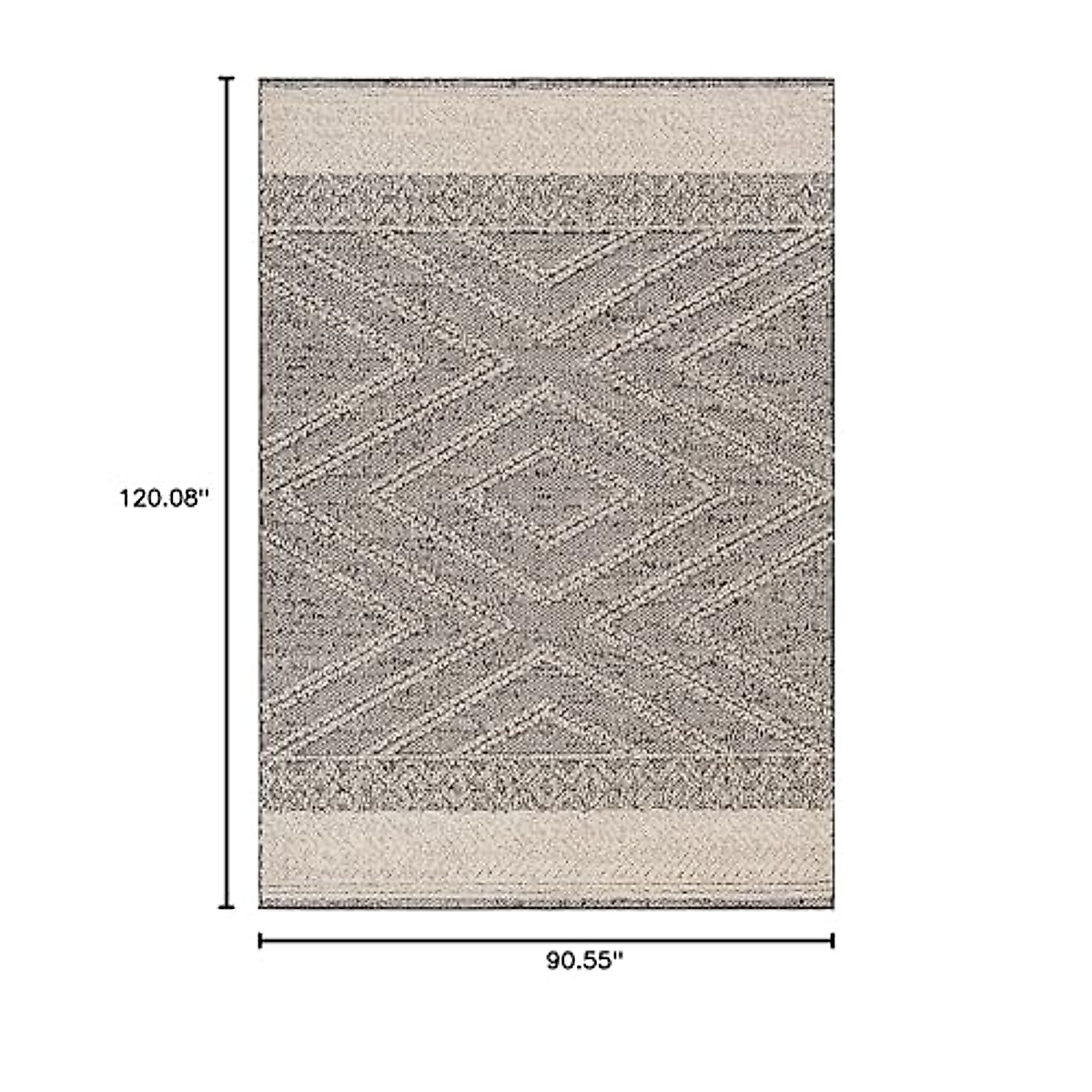 Hauteloom Areli Living Room, Bedroom Patio Outdoor Area Rug - Black, Gray, Beige - 7'10" x 10'