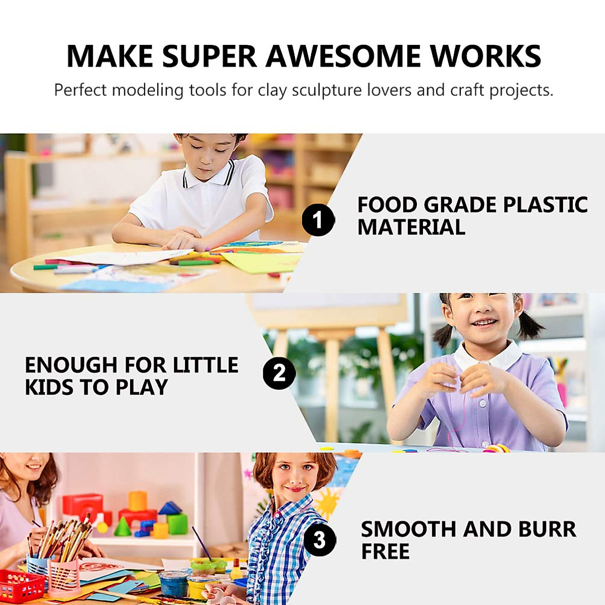 4pcs Clay Rolling Pin Soft Clay Plasticine Dough Modelling Roller Sticks Children Clay and Dough Playing Tools Kids Playdough Kit