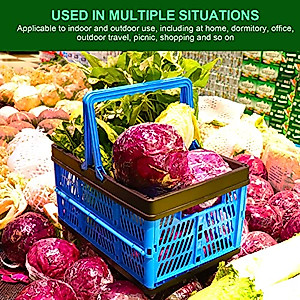 3 Packs 20Liter Collapsible Storage Crates With Handle Collapsible Plastic Shopping Basket,Stackable Multi-function Shelf Baskets Container, Hold up to 20 Lbs