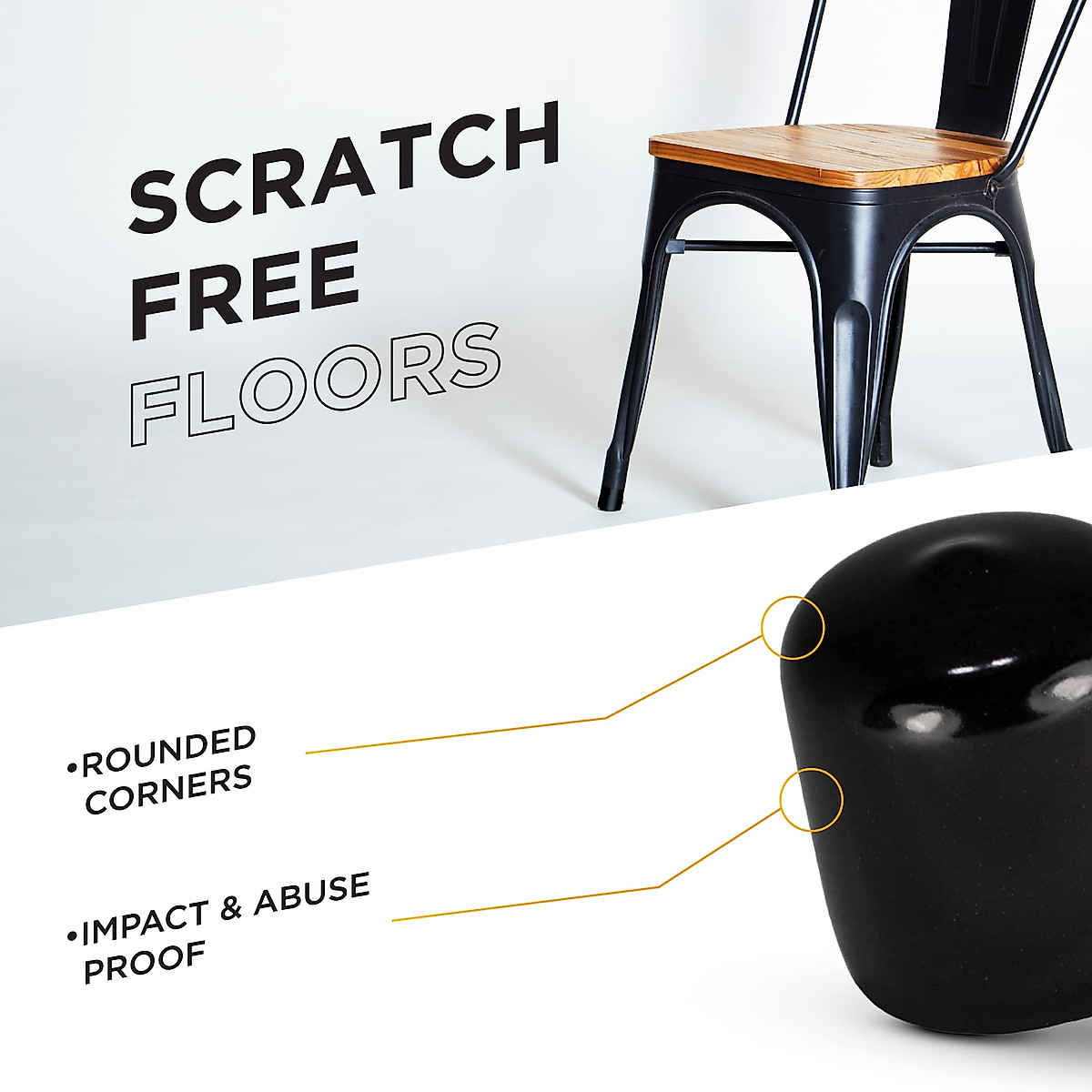 Made in USA Prescott Plastics 1.75" Inch Round Rubber Hole Plugs, Inserts (4 Pack), Black Rubber Caps for Metal Tubing, Fence and Auto Body, Glide Insert for Pipe Post, Chair Legs and Furniture Legs