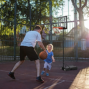 DC DICLASSE Basketball Hoop for Kids, Grow with Kids, Adjustable Height 5Ft – 6.8Ft, Basketball Portable Hoops & Goals, w/Wheels Indoor Outdoor Basketball Goal, Stable Construction Black