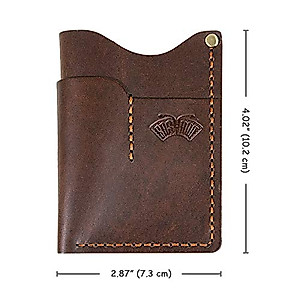 EASYANT Leather EDC Pocket Organizer Men Handmade Sheath Knife Holster Pouch Wallet Brown