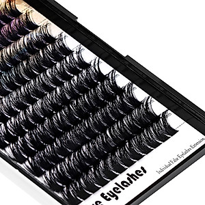 Dedila 120 Pcs Handmade D Curl Makeup Clusters Eye lashes Extensions Mixed 10-12-14-16mm/12-14-16mm/14-16-18mm D Curl Soft and Lightweight Individual false eyelashes Wide Stem (Mixed 12-14-16mm)