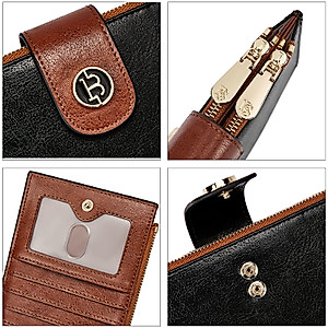 BOSTANTEN Leather Wallets budle Small Crpssbody bags fo women Brown with Black