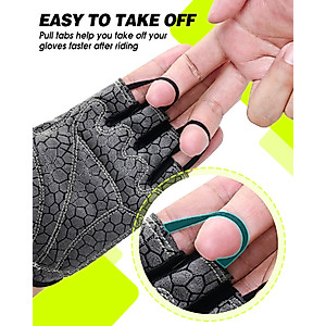 Tanluhu Cycling Gloves Mountain Bike Gloves Half Finger Road Racing Riding Gloves Breathable Shock-Absorbing Biking Gloves for Men and Women (Pink, M)