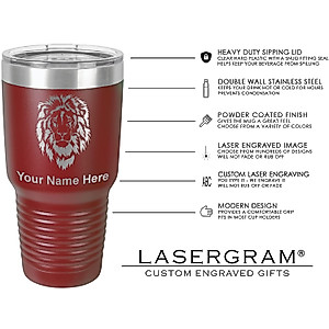 LaserGram 30oz Vacuum Insulated Tumbler Mug, Coat of Arms Dominican Republic, Personalized Engraving Included (Maroon)