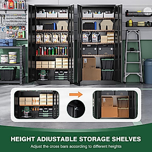 Letaya Metal Garage Storage Cabinets with Lock Door and Adjustable Shelves, Steel Tool Cabinets for Home,Office,Warehouse Organisieren (Black)