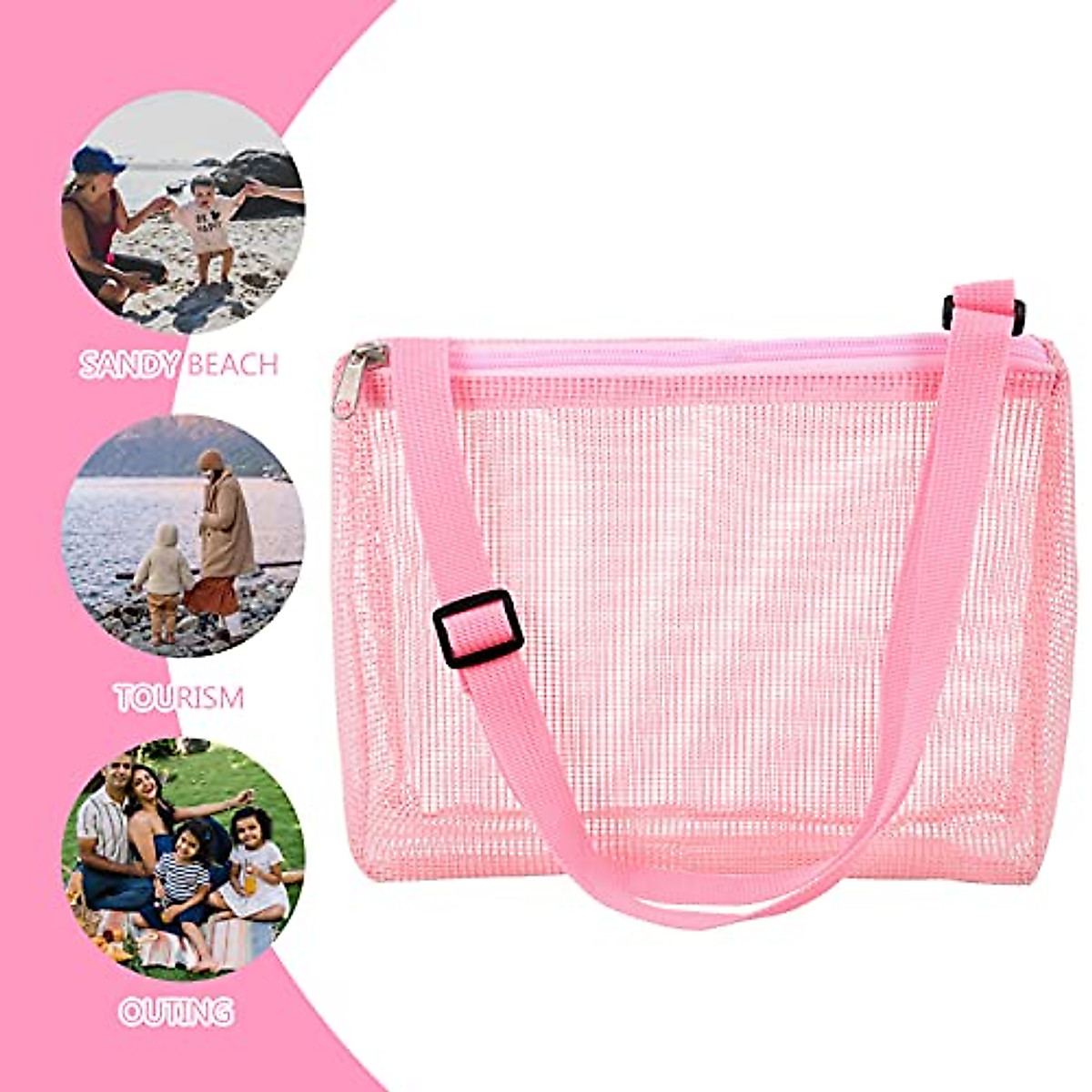 Kisangel Portable Mesh Bag Shower Caddy Practical Toiletry and Bath Organizer Tote