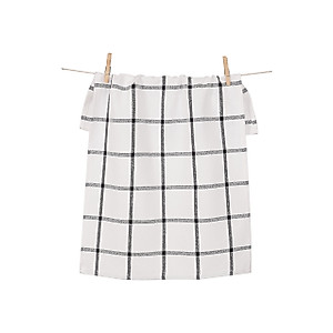 KAF Home Kitchen Towels, Set of 6, Black & White, 100% Cotton, Machine Washable, Ultra Absorbent