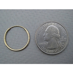 Medium 14k Yellow Gold Continuous Endless Hoop Earrings, 1.25mm Tube (19mm)