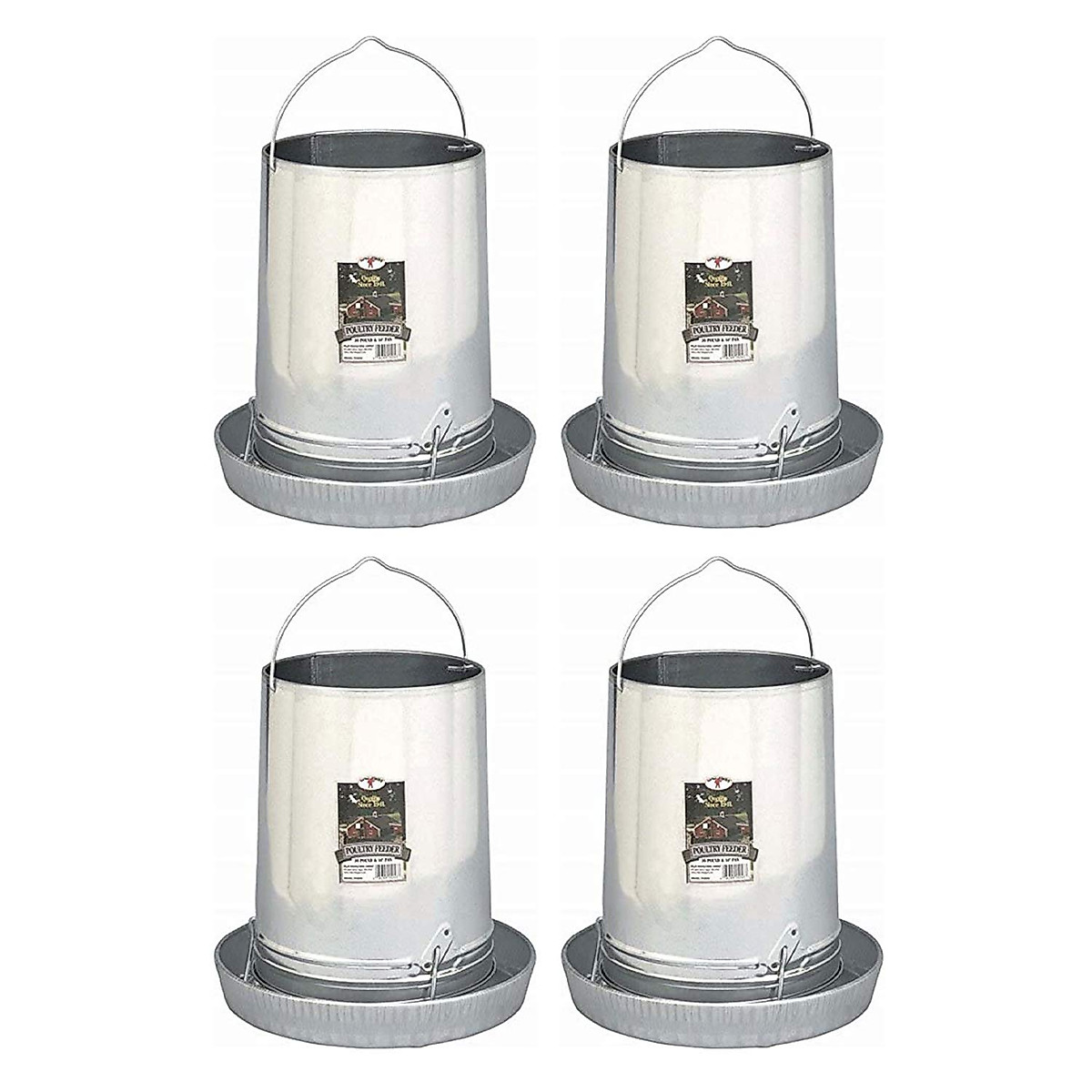 Little Giant 30-Pound Floor Space Saving Hanging Metal Poultry Feeder (4 Pack)