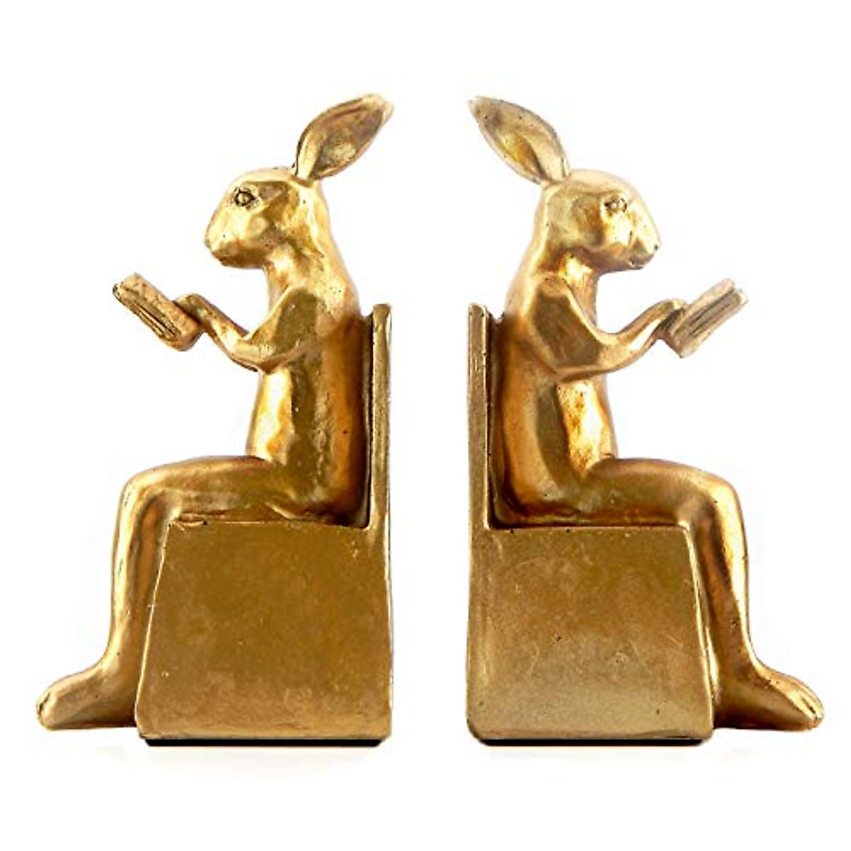 Bellaa 22883 Rabbit Bookends Studious Reading Bunny 7 Inch