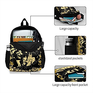 JINLONG 17 in Backpack Lightweight Waterproof Bookbag Large Laptop Backpack Travel Bags., Black, One Size