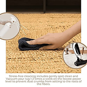 Jute Rug Natural Fibers Woven Boho Reversible Runner Rug Carpet Oval 3x5 Feet