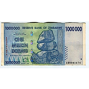2008 - Reserve Bank of Zimbabwe $1 Million Dollars Seller Circulated (Various Grades)
