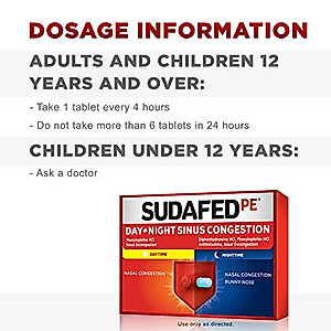 Sudafed PE Day and Night Sinus Pressure & Congestion Tablets, 20 Count