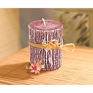 Hyoola Timberline Pillar Candles - 6 Pack - Rose Pink Pillar Candles - European Made Rustic Pillar Candle - 2.5 Inch x 3.5 Inch