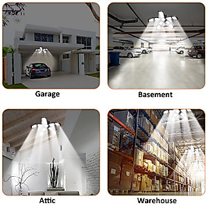 HEYPORK E26/E27 Socket Garage Light 180W 18,000LM 363Pcs LED Shop Light 6,500K Extra Bright LED Indoor Lights Foldable Garage Lighting Adjustable Garage Light Bulbs with Multiple LED Lights Deformable