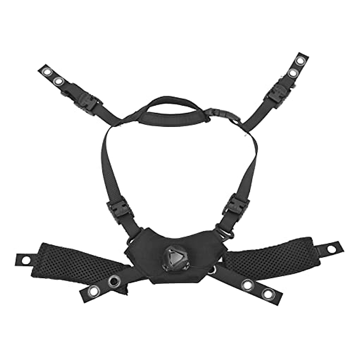 Helmet Pad Kit, Helmet Dial Suspension System Chin Strap Strong Compatibility Exquisite Workmanship Soft Comfortable for Fast for Wendy (Black Sponge)