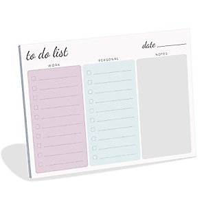 Large Work Home to Do List Sticky Notes, 8x6" inches by DAILY RITMO (Pastel)