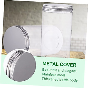 Cabilock 4pcs Plastic Cereal Storage Container Plastic Food Storage Container Tank Food Storage Jar with Lid for Loose Tea Sugar Dry Grains Food Coffee Bean 10cm