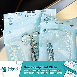 Primo Dental Products SP350 Self Seal Sterilization Pouches - Autoclave Sterilizer Bags for Dental Tools- Sterilization Bags for Nail Technicians & Tattoo Artists- Size: 3.5 by 10 Inches- Pack of 200