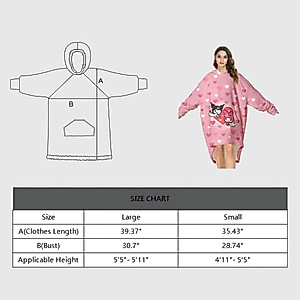 Perwzupe Blanket Hoodie Plus Size Wearable Blankets Oversized Sherpa Sweatshirt with Giant Pocket, Thick and Warm Flannel Blanket with Sleeves 5'5"-5'11"