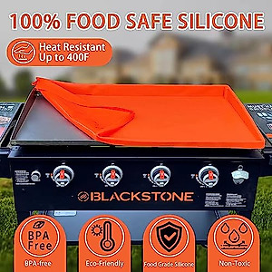 Silicone Griddle Grill Cover for Blackstone, Upgraded Full-edge 28" Heavy Duty Food Grade Mat, Protect Grade from Rodents Insects Debris and Rust, All Season Cooking Protective Cover (28 Inch)