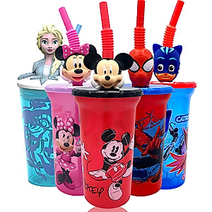Disney Mickey Mouse Buddy Sips Water Tumbler with 3D Character Head Straw Drinkware, 1 Count - Safe BPA free Bottles, Easy to Clean, Perfect Gifts for Kids by Zak design,15 OUNCE
