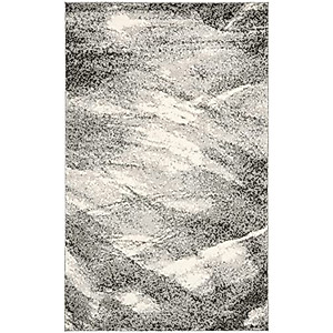 SAFAVIEH Retro Collection Accent Rug - 4' x 6', Grey & Ivory, Modern Abstract Design, Non-Shedding & Easy Care, Ideal for High Traffic Areas in Entryway, Living Room, Bedroom (RET2891-8012)