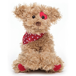 Bearington Harry Hugglesmore The Valentine's Day Stuffed Animal, 11 Inch Brown Puppy Stuffed Animal, Ideal for Valentine's Day Gifts