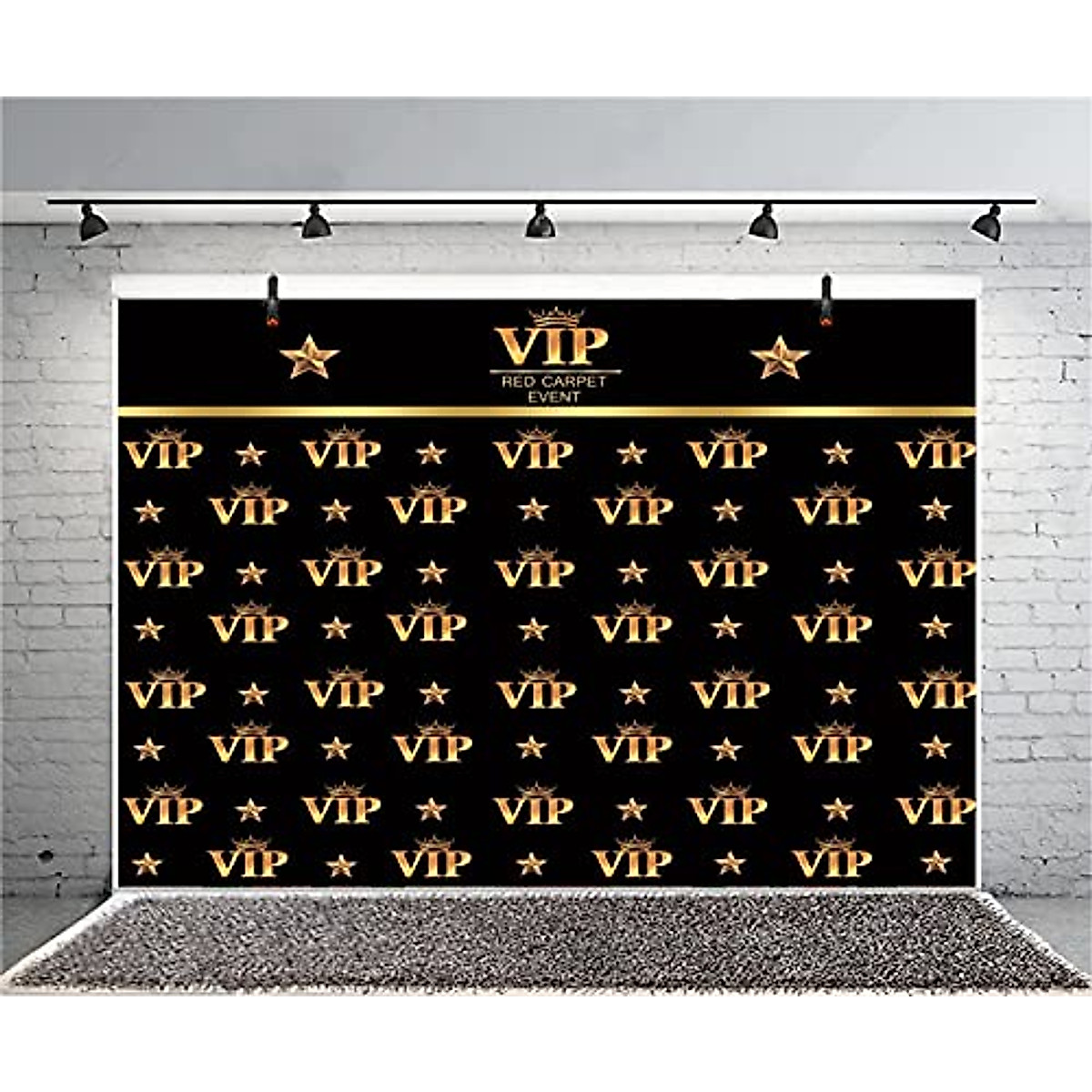 AOFOTO 8x6ft VIP Red Carpet Event Backdrop Star Catwalks Stage Photography Background Cine Film Show Booth Celebrity Activity Premiere Award Movie Ceremony Photo Studio Props Party Banner Wallpaper