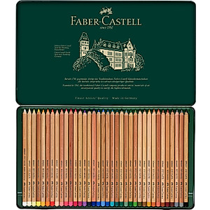 Faber-Castel Pitt Pastell Coloured Pencils in Metal Case, 36 Count (Pack of 1), Assorted