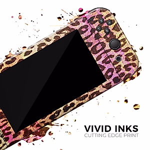 Design Skinz - Compatible with Nintendo Switch OLED Console Bundle - Skin Decal Protective Scratch-Resistant Removable Vinyl Wrap Cover - Vibrant Striped Cheetah Animal Print