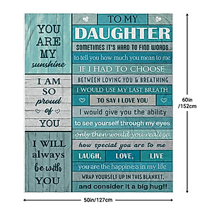 Daughter Gift from Mom Dad,Gifts for Daughter from Mothers Father,Birthday Gifts for Daughter,Daughter Birthday Gifts Ideas for Graduation Wedding Christmas Birthday,to My Daughter Blanket 60”x50”