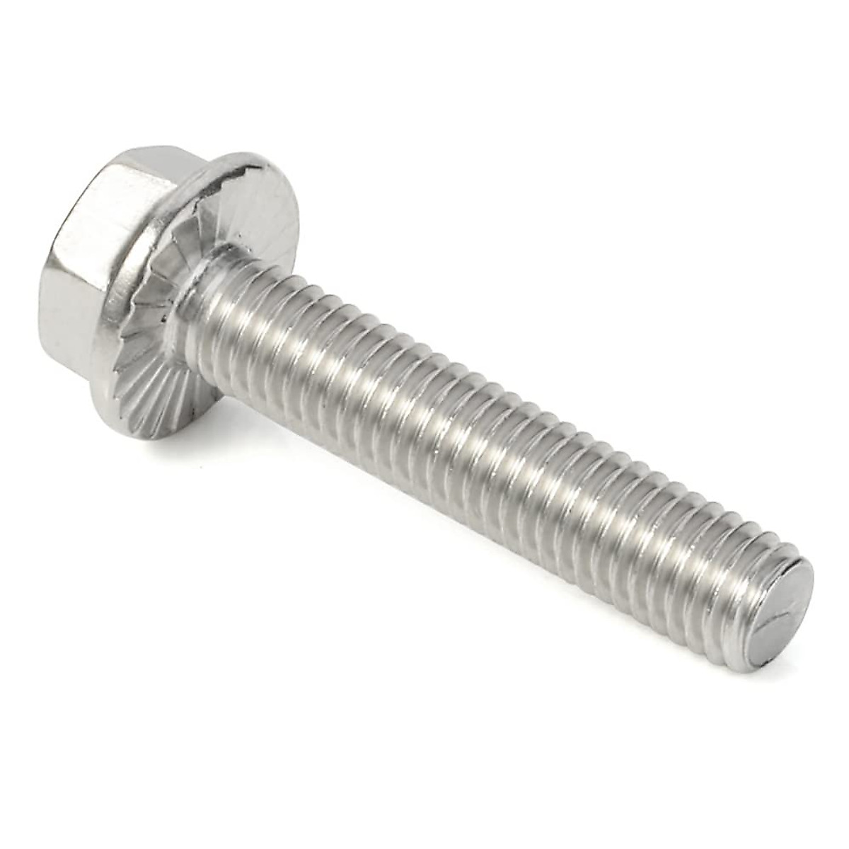 M6 x 16mm Flanged Hex Head Bolts Flange Hexagon Screws, Stainless Steel 18-8 (304), Plain Finish, 50 PCS