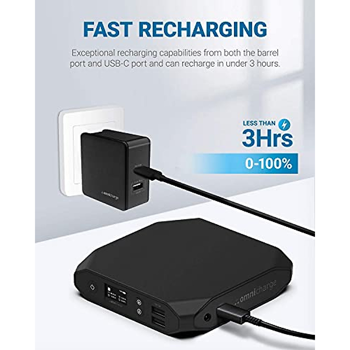 Omni 20+ 20000mah Laptop Power Bank | AC/DC/USB-C/Wireless Battery Backup for Laptops:MacBook Pro/iPad Pro/Dell/Surface | Cameras:Canon/Nikon/DSLR/DJI Drones | Smart Devices:iPhone/Samsung